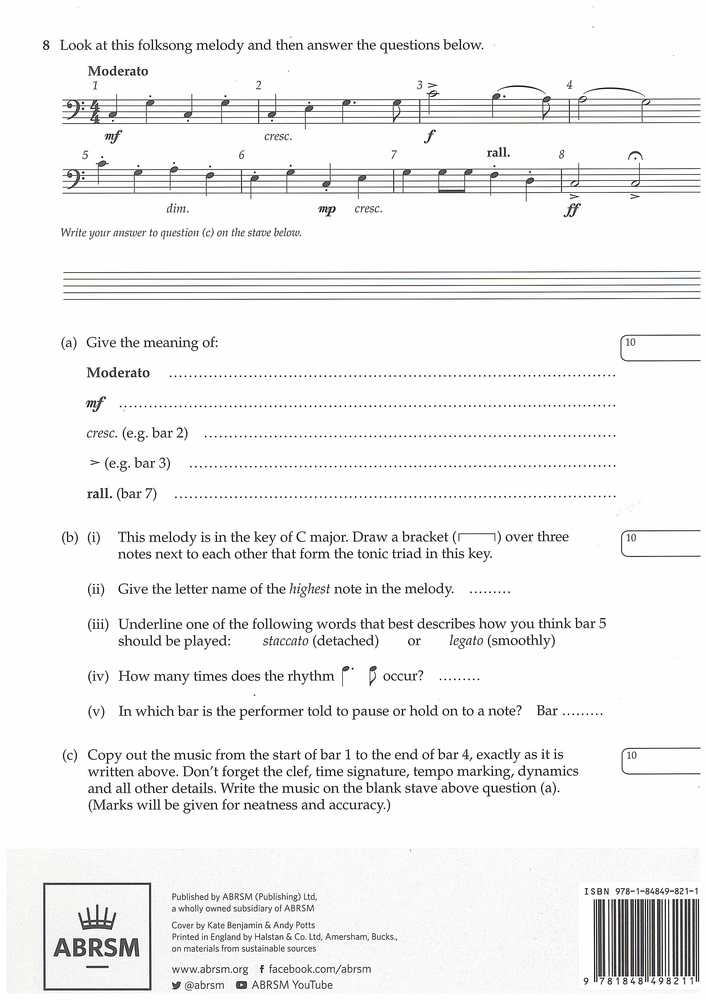 Music Theory Past Papers 2016 ABRSM Grade 1 Music Theory Past Papers 2016 ABRSM Grade 1